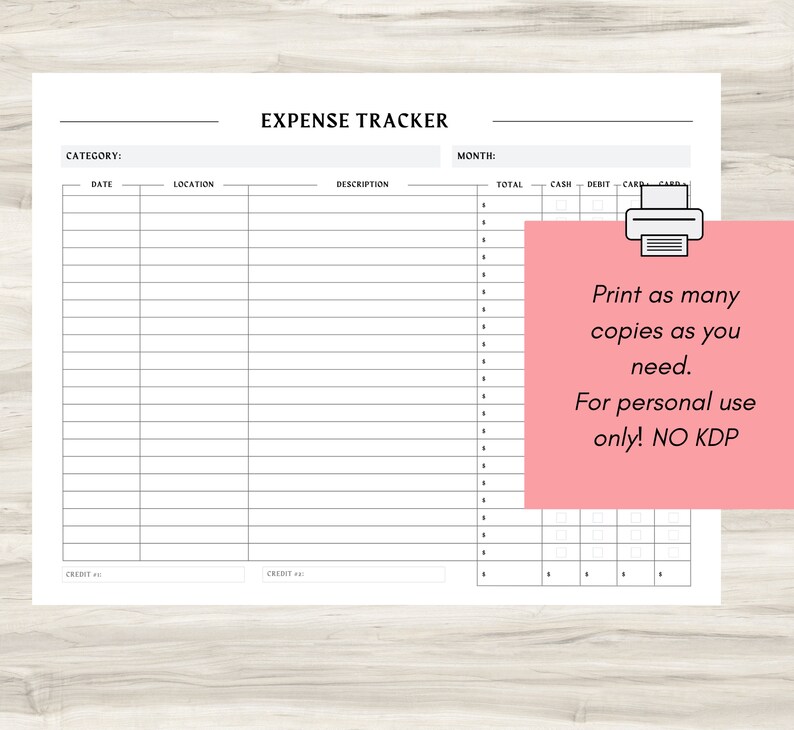 Expense Tracker Bill Tracker Utility Payments Debt - Etsy