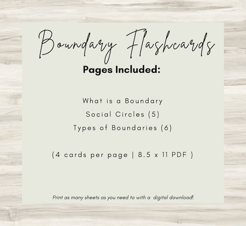 Boundaries Flashcards Boundaries Therapy Card Deck Setting - Etsy UK