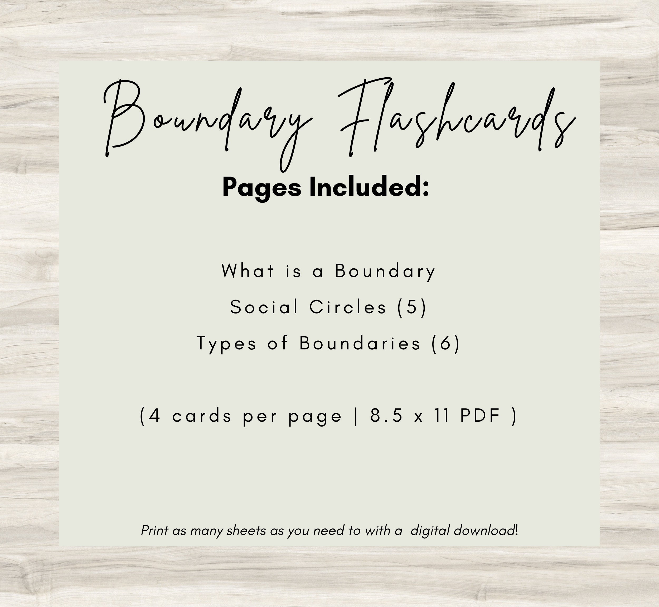 Boundaries Flashcards Boundaries Therapy Card Deck Setting - Etsy UK