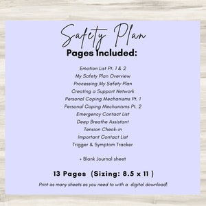 Safety Plan Processing, Mental Health Crisis Plan, School Counselor ...