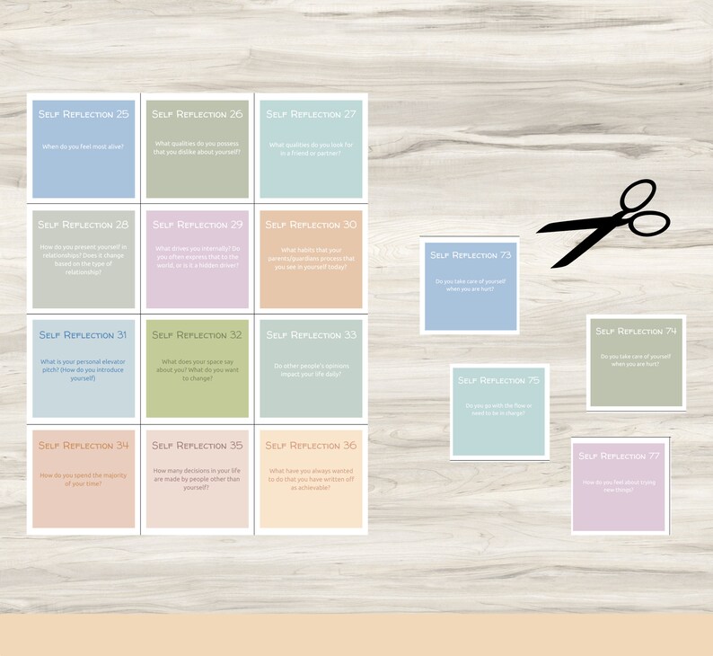 100 Self Reflective Journal Prompt Flashcards Mental Health - Etsy