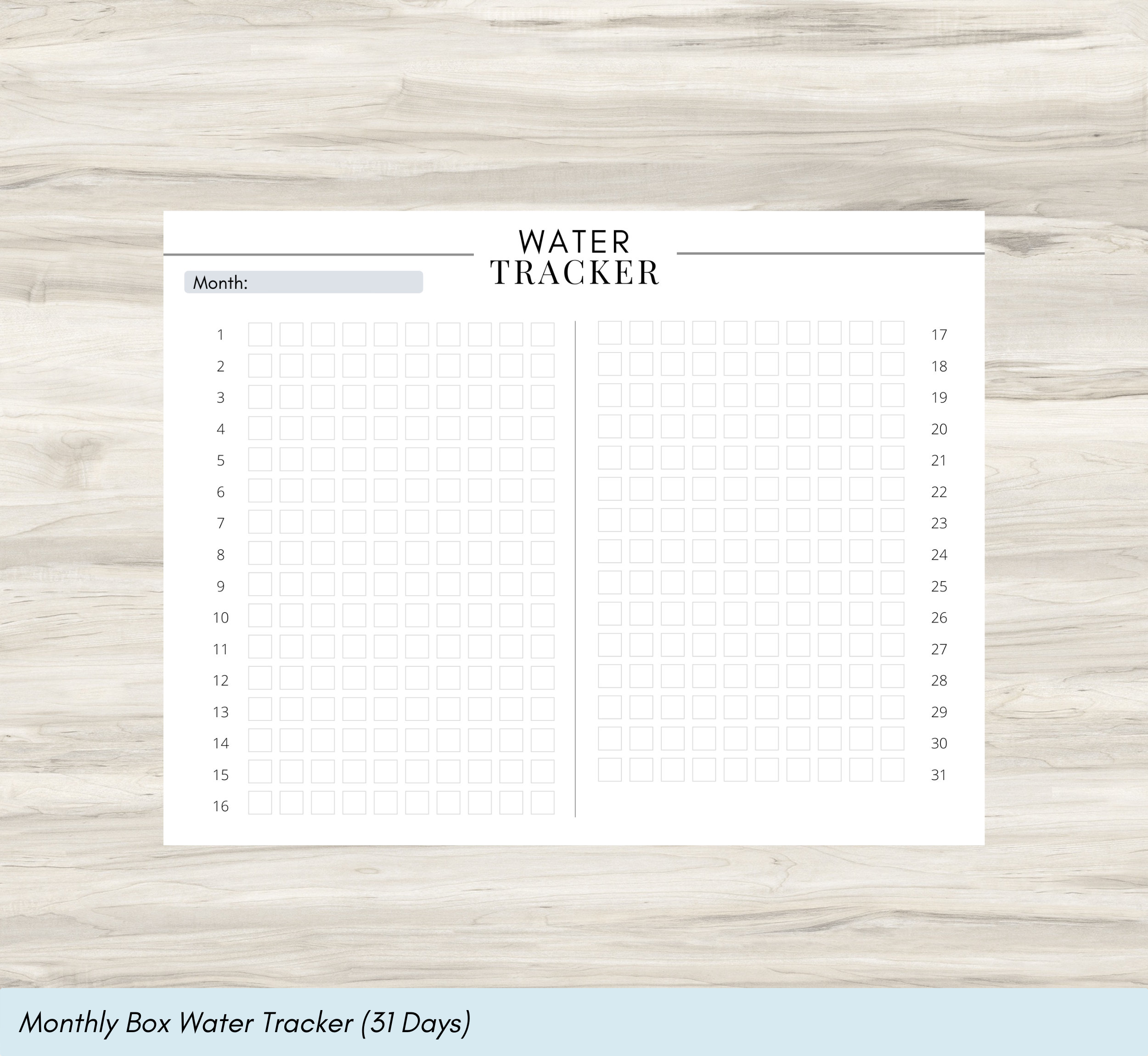 Printable Water Tracker: Daily, Weekly, Monthly (digital Download) - Etsy