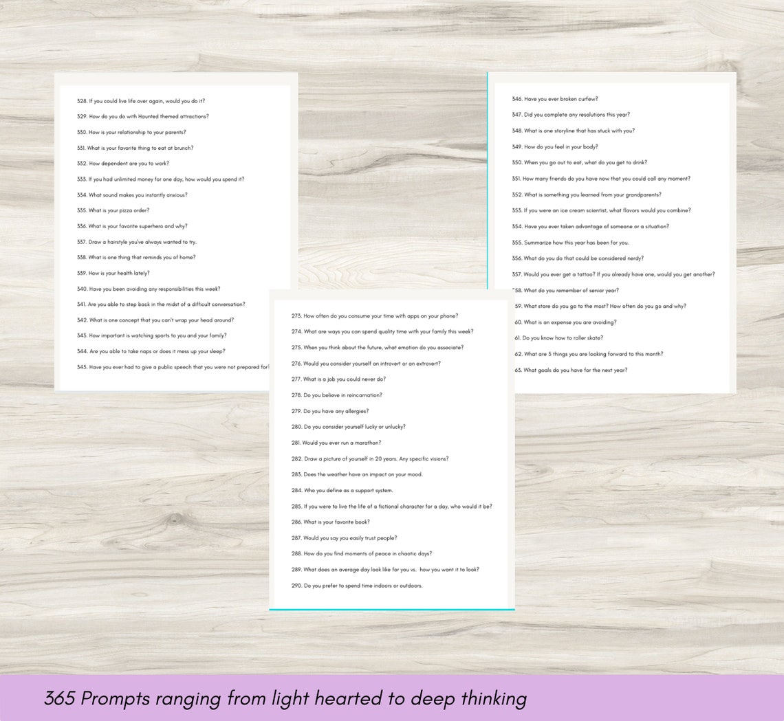 365 Journal Prompts 365 Mental Health Journal Prompts Self - Etsy