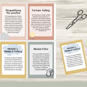Cognitive Distortion Flash Cards, CBT Cards, Cognitive Behavioral ...