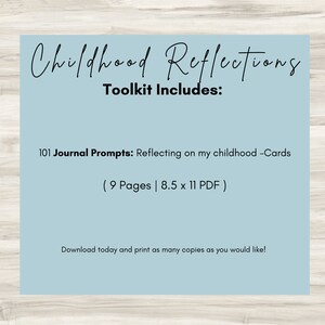 101 Childhood Reflection Journal Prompt Cards, Self Reflection, Mental ...