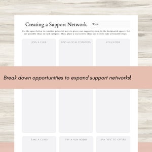 Support Network Worksheet, Support Network Mental Health Workpage ...