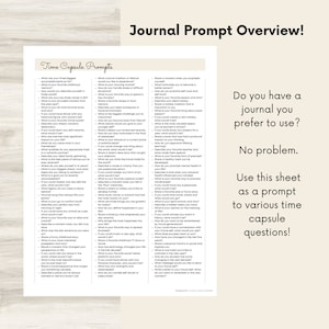 Time Capsule Journal Prompts, Self-reflection, Mindful Prompts for ...