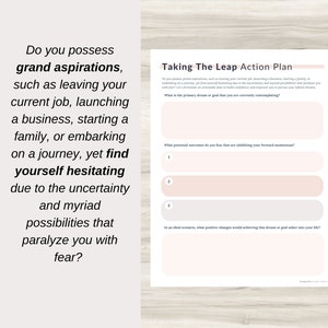 Taking the Leap Action Plan, Goal Planner, Dreams and Aspirations ...