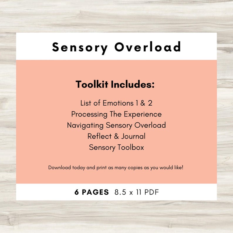 Sensory Overload Toolbox: Coping Worksheets for Self-regulation (PDF ...