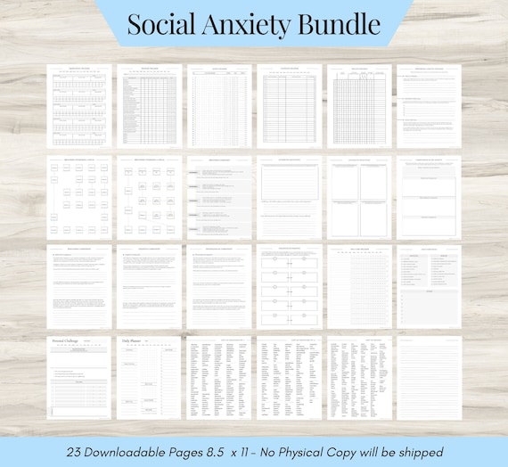 Social Anxiety Worksheets for Mental Health and Self-care - Etsy