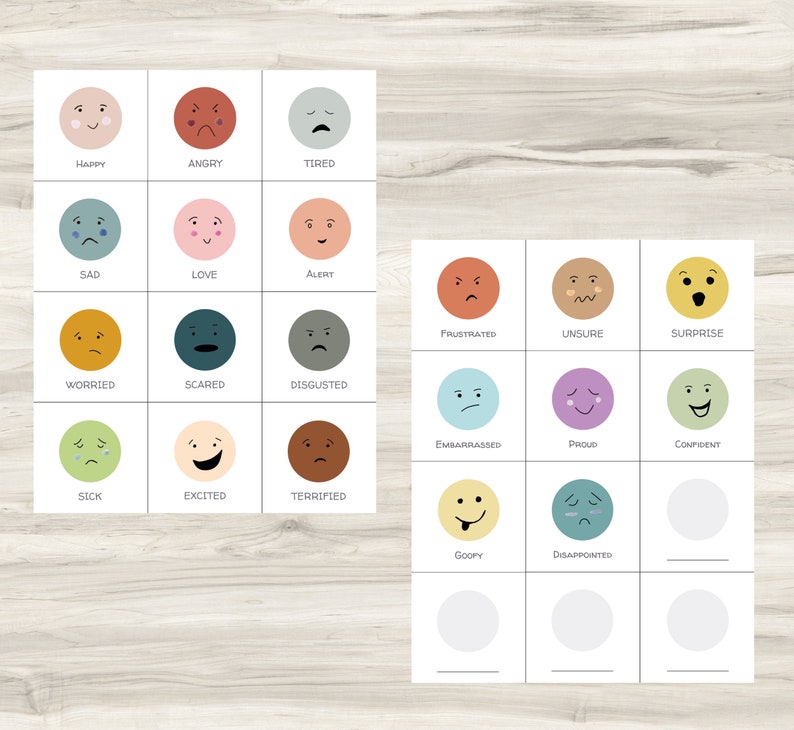 20 Emotion Cards Feelings & Emotion Cards Emotion - Etsy