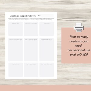 Support Network Worksheet: Mental Health Printable (PDF) - Etsy