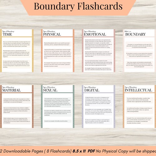 Boundaries Flashcards Boundaries Therapy Card Deck Setting - Etsy UK