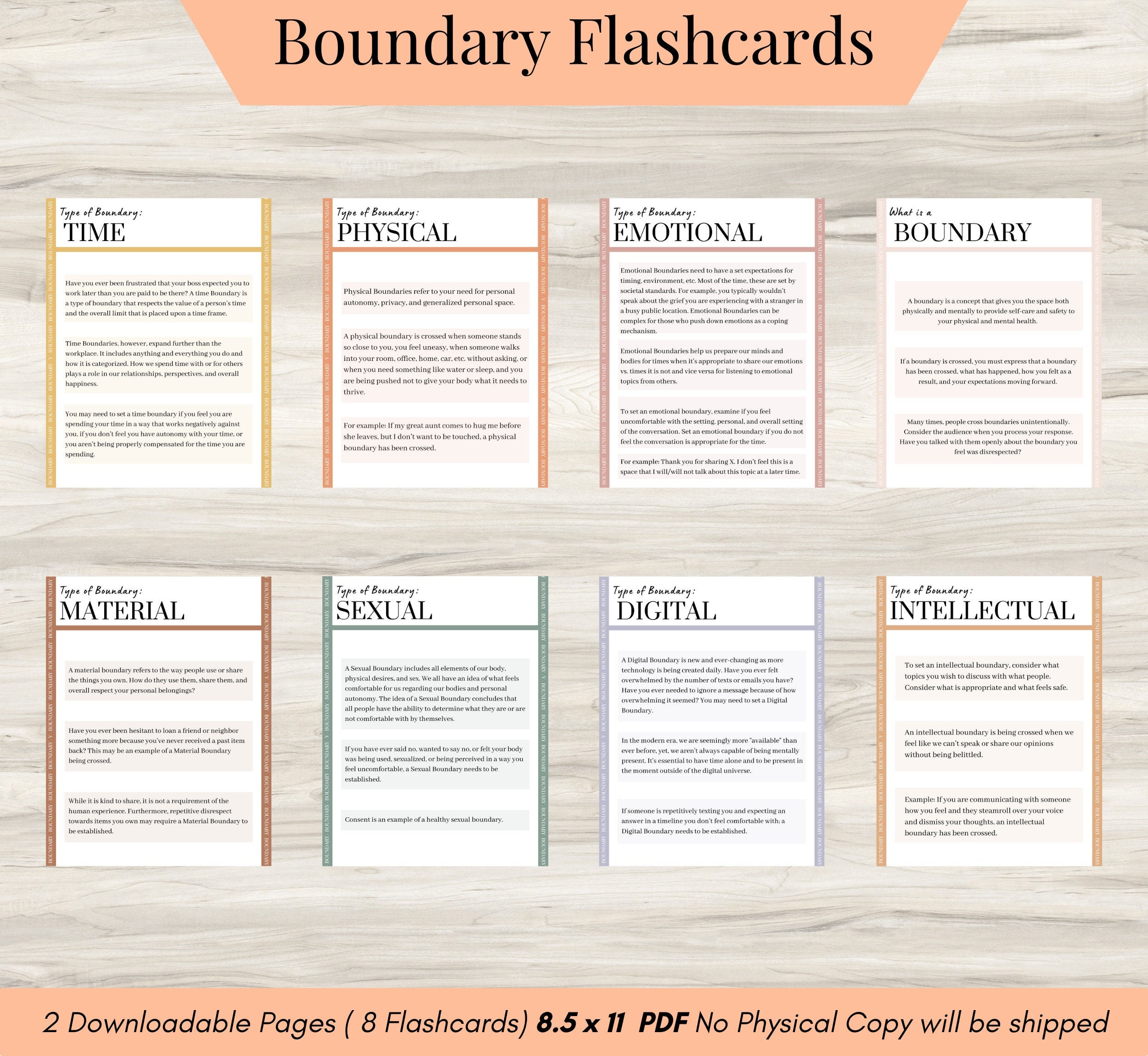 Boundaries Flashcards Boundaries Therapy Card Deck Setting - Etsy Australia
