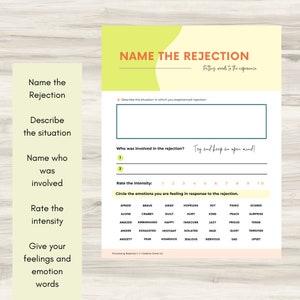 Processing Rejection, Self-reflection (PDF) | Mental Health Journal - Etsy
