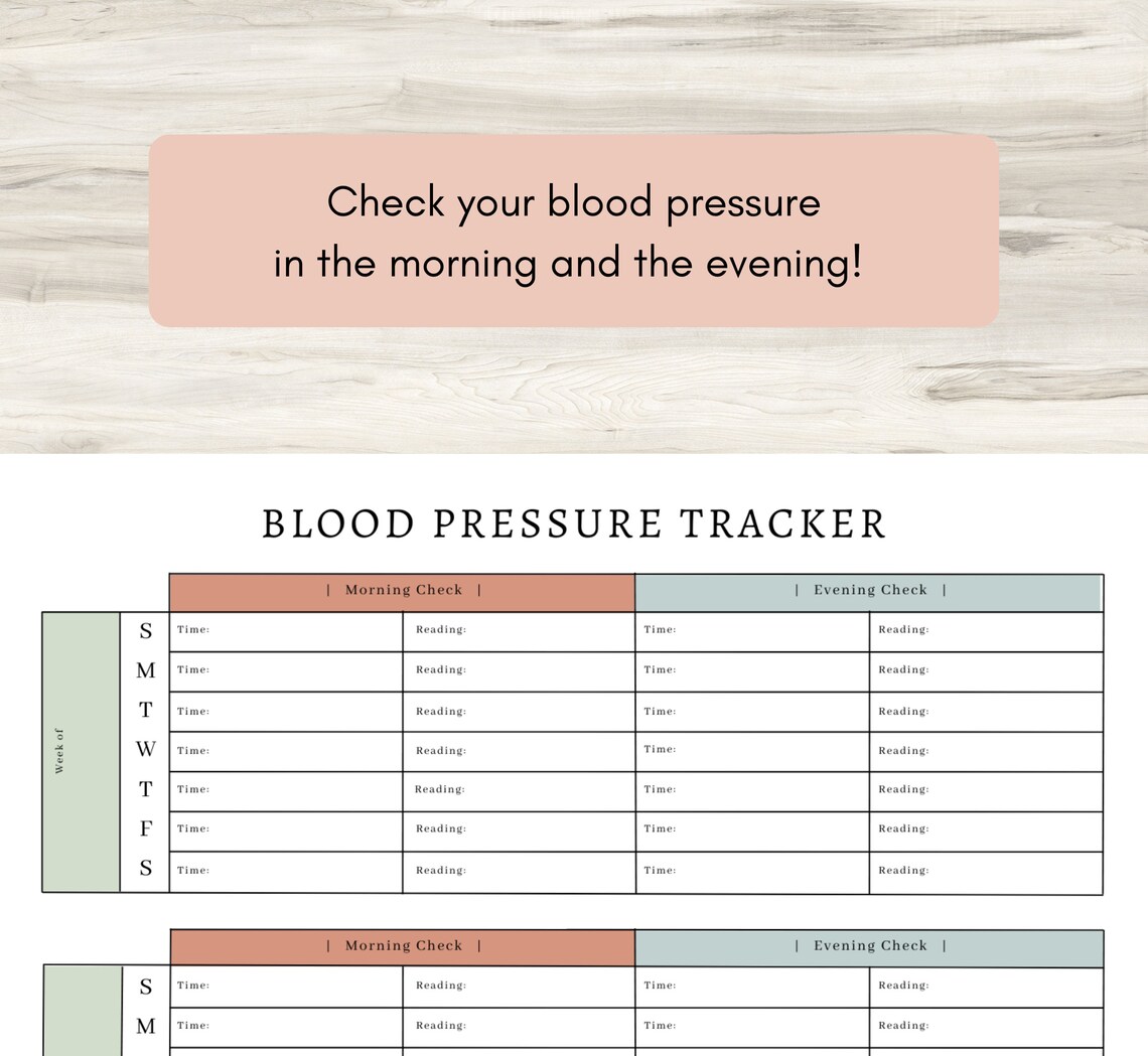 Blood Pressure Tracker Sheet, Hypertension Tracker, Medical Tracker ...