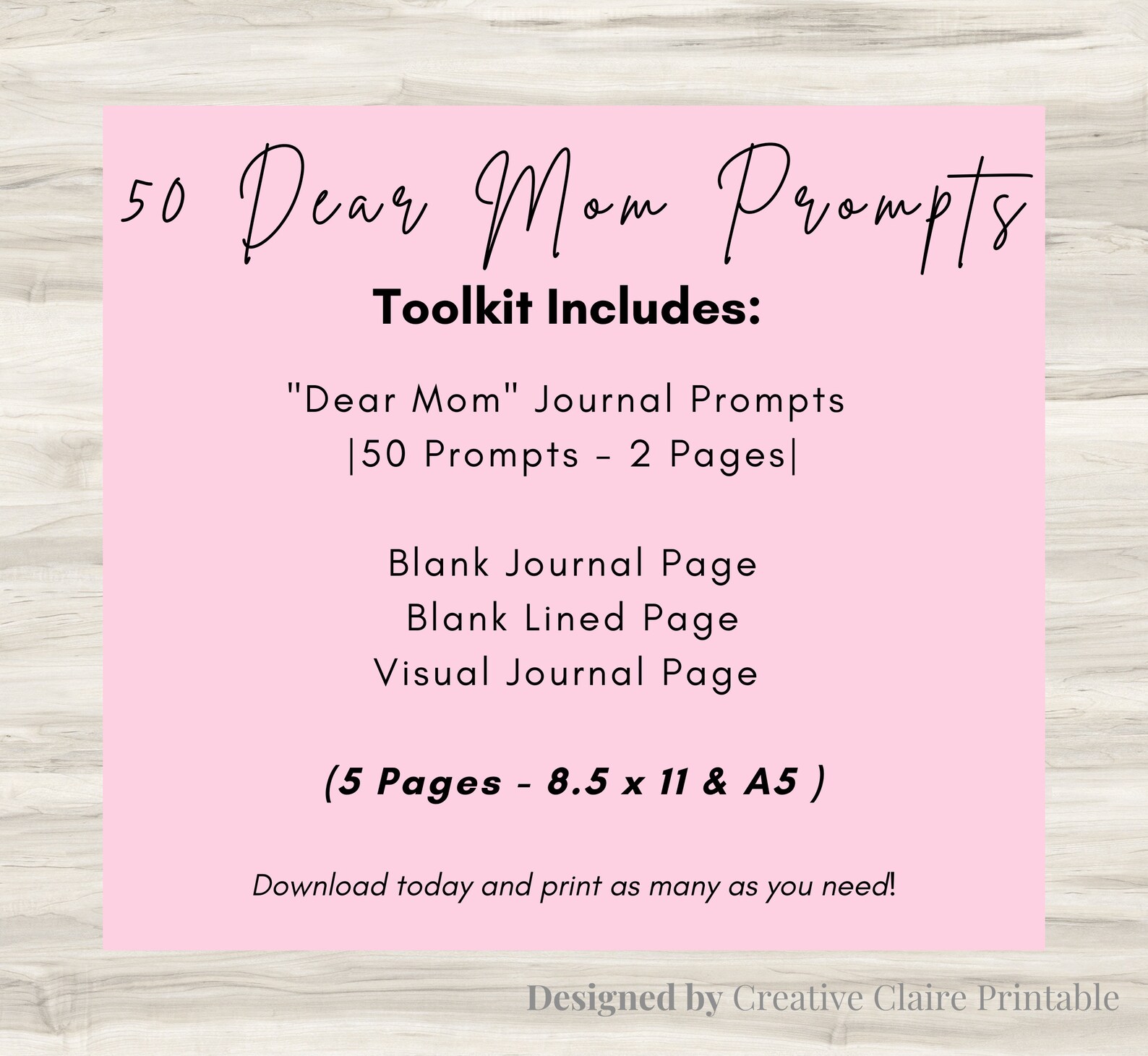 Dear Mom Journaling Prompts, Dear Mom Journal, Dear Mom I Get It, Dear ...