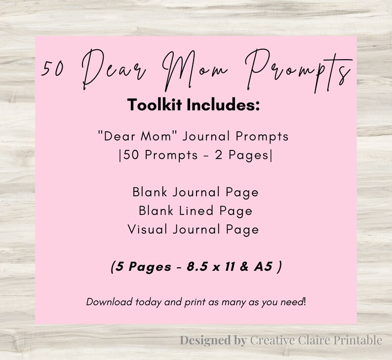 Dear Mom Journaling Prompts Dear Mom Journal Dear Mom I Get - Etsy