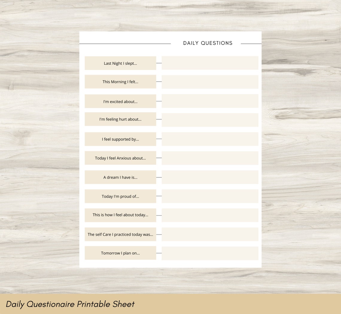 Daily Thought Processing Journal Pages for Daily Self Care - Etsy