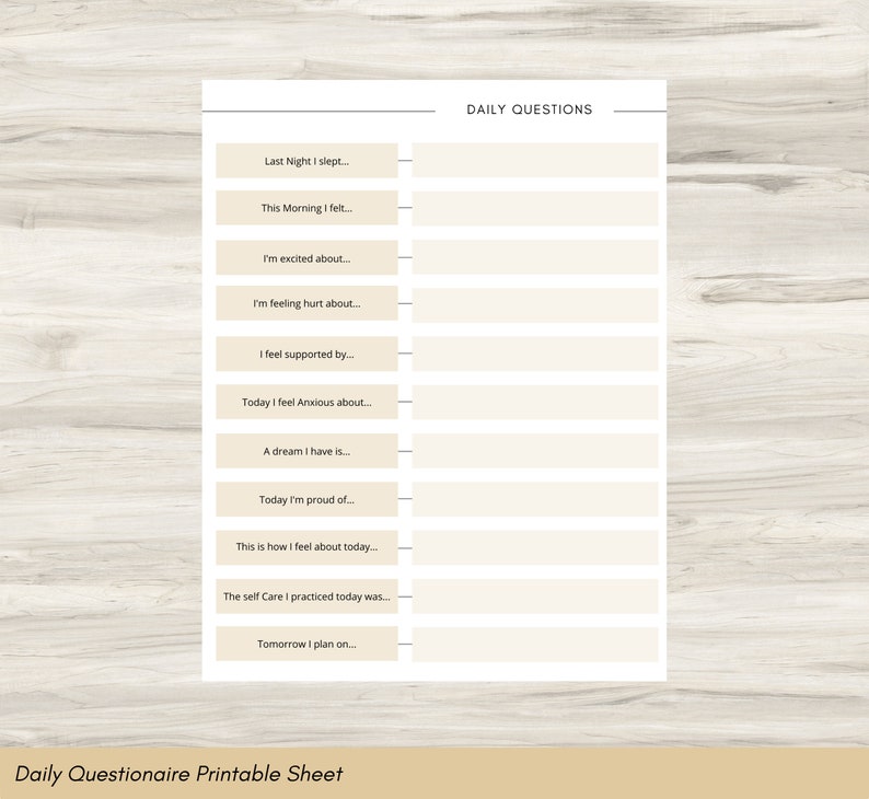 Daily Thought Processing Journal Pages for Daily Self Care - Etsy