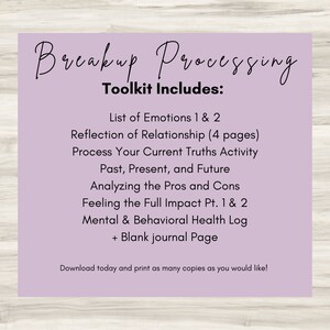 Breakup Processing Journal Pages Daily Self-care Mental - Etsy