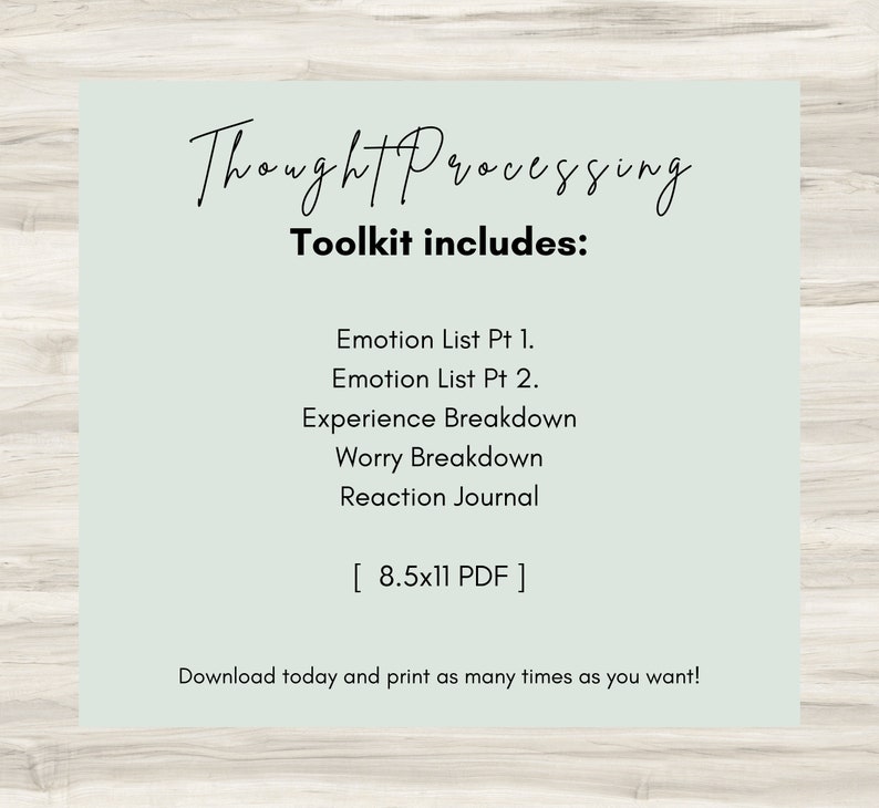 Thought Processing Journal Thought Challenging Worksheets - Etsy