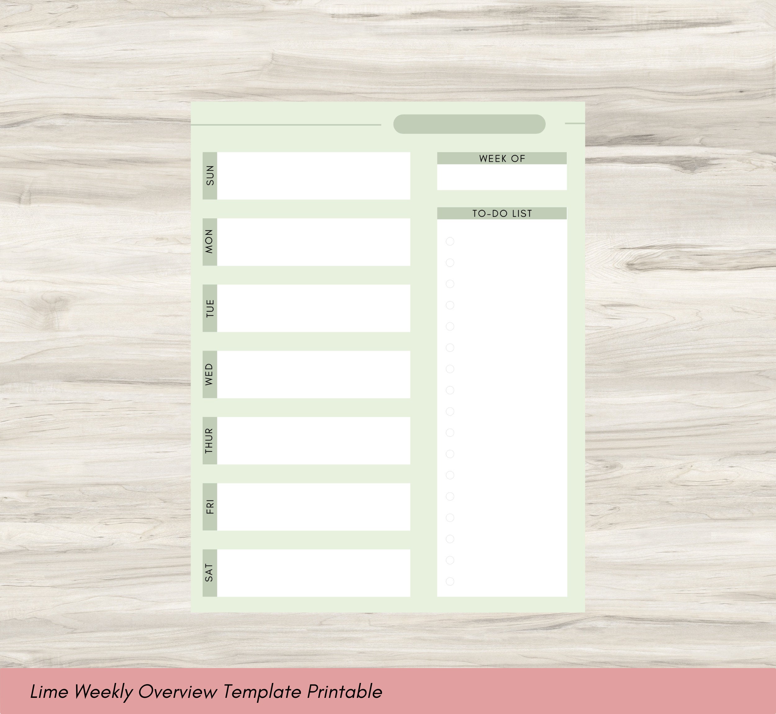 Weekly Overview Planner Insert Printable Weekly Planner - Etsy