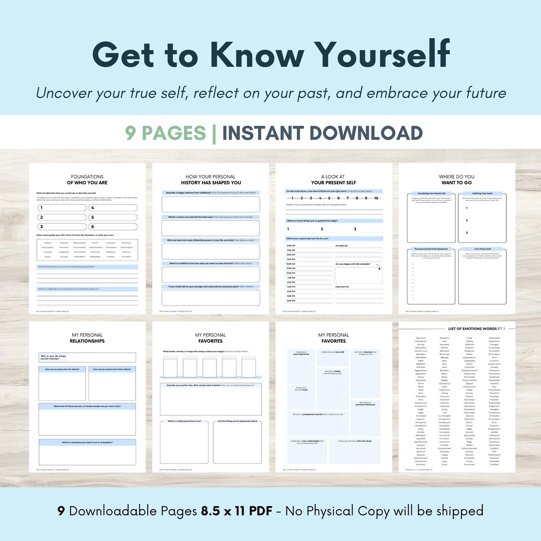 Self-discovery Journal: Mindfulness, Reflection, Growth (PDF Download ...