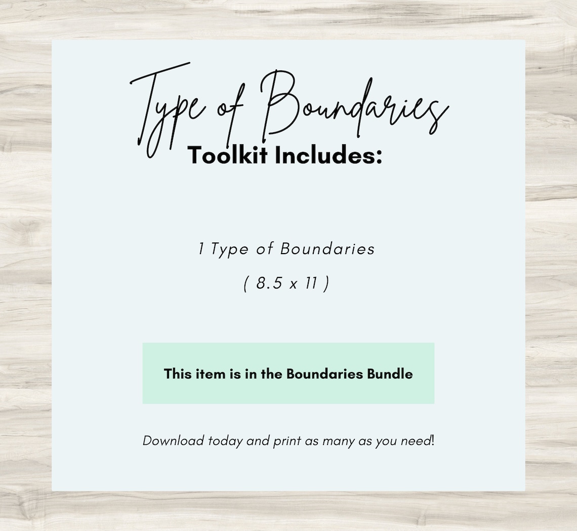 Types of Personal Boundaries Boundaries Worksheet Boundaries | Etsy Canada