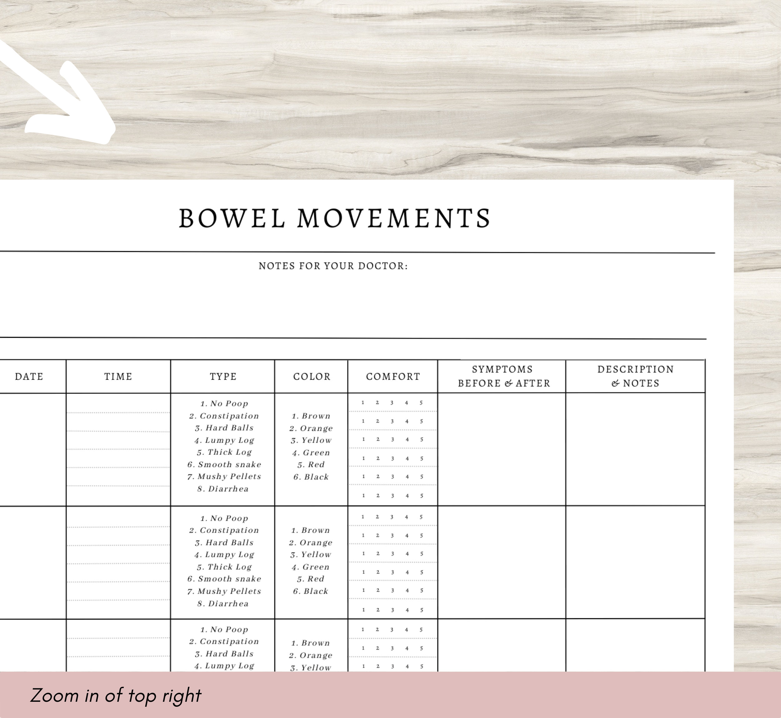 Bowel Movement Tracker, IBS Tracker, Irritable Bowel Syndrome Printable ...