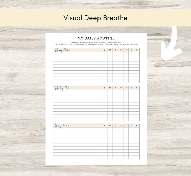 My Daily Routine Sheet Daily Routine Planner Self Care | Etsy