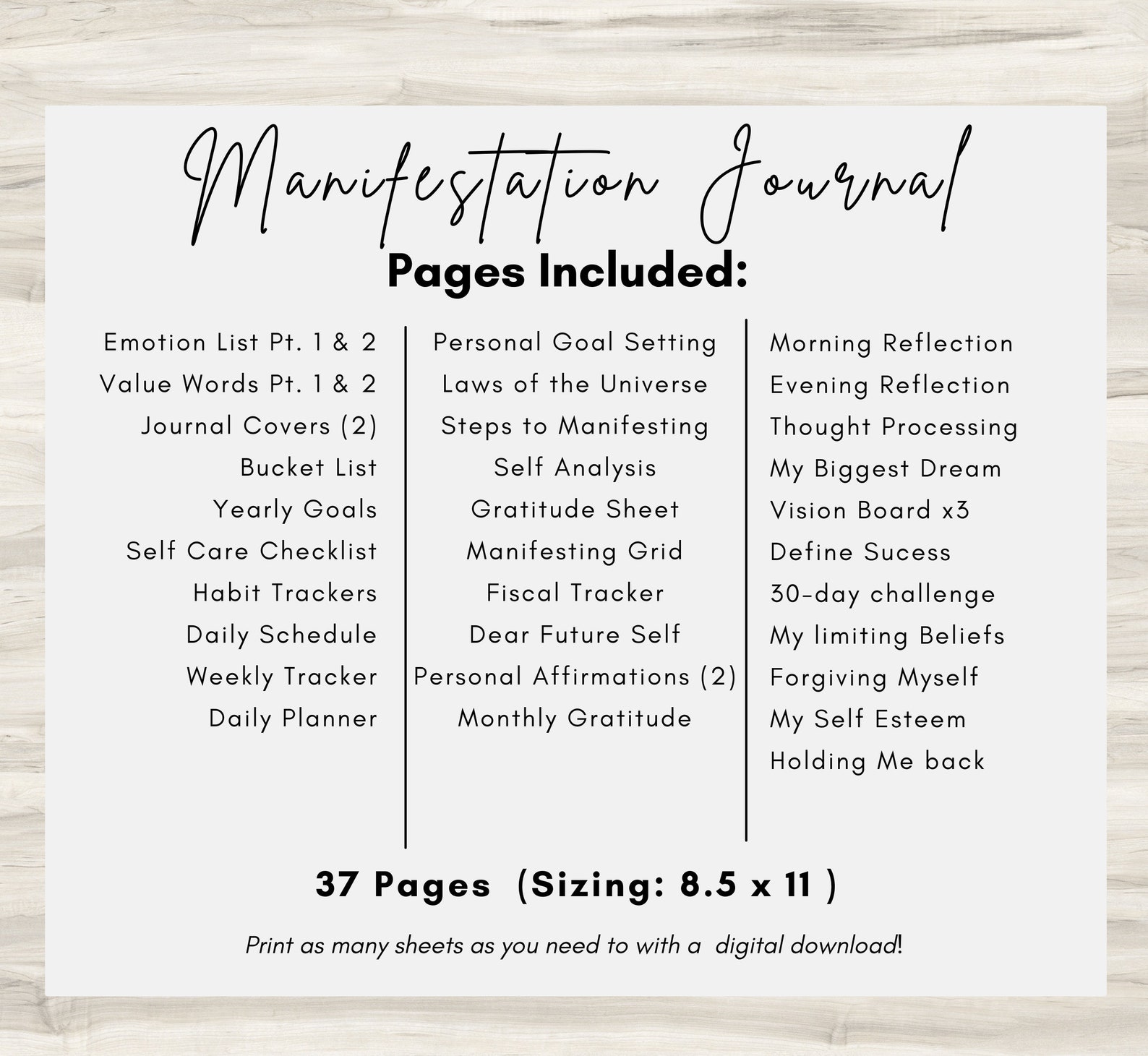 Manifestation Journal Holistic Wellness Self-care Journal - Etsy