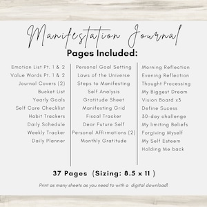 Manifestation Journal: Holistic Wellness, Dream Guide (PDF), Personal ...