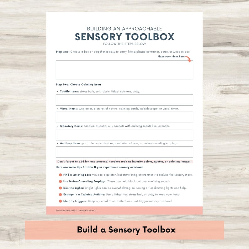 Sensory Overload Toolbox: Coping Worksheets for Self-regulation (PDF ...