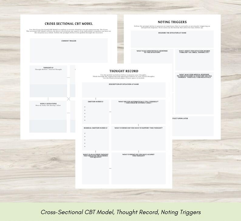 CBT Journal Cognitive Behavioral Therapy Mental Health - Etsy