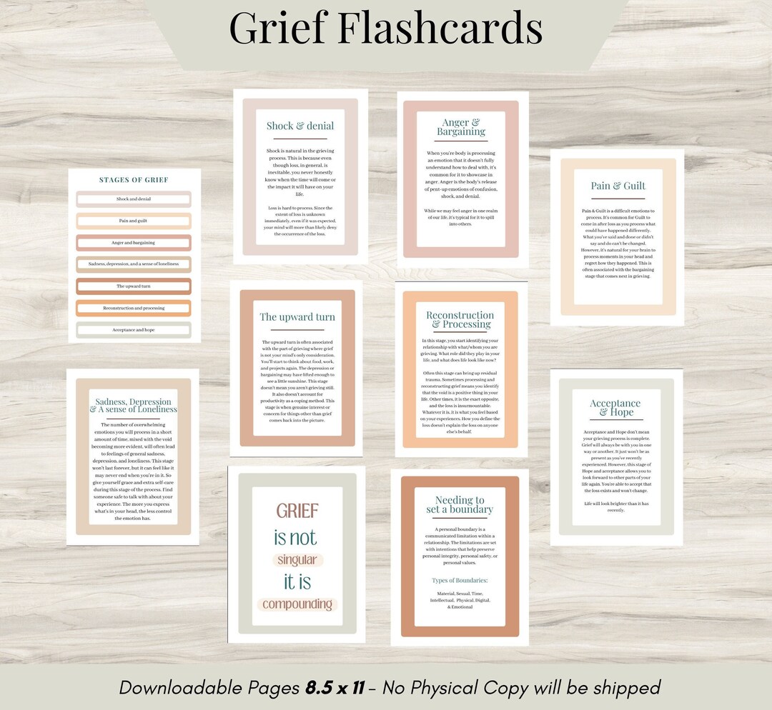 Grief Stages Flashcards: Mental Health & Healing (PDF | Mental Health ...