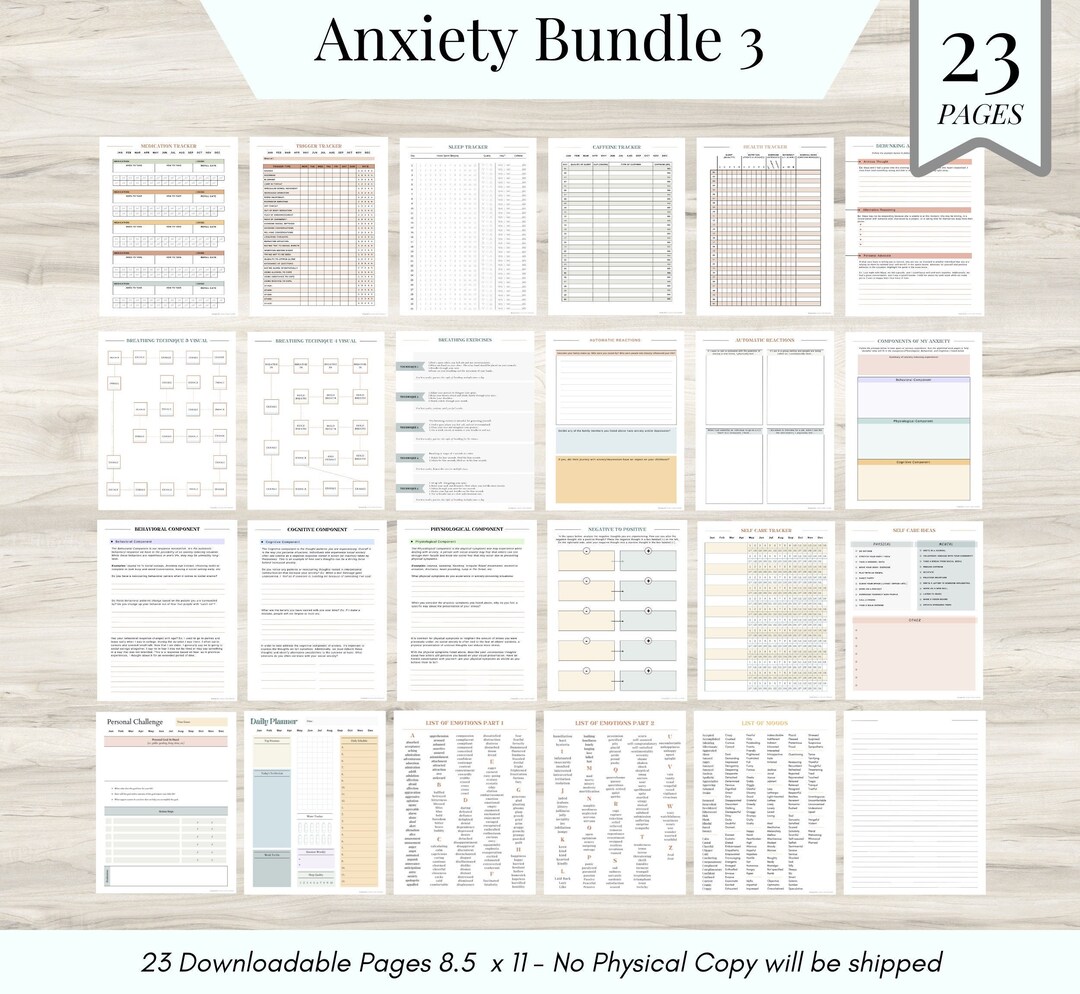 Anxiety Bundle Coping Skills, Therapy Worksheets, School Counseling ...