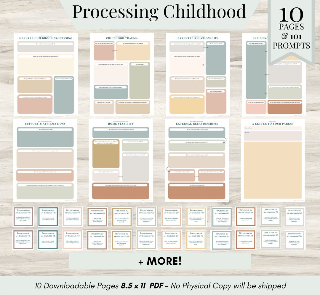 Childhood Therapy Journal: Self-care Worksheets & Prompts (digital ...