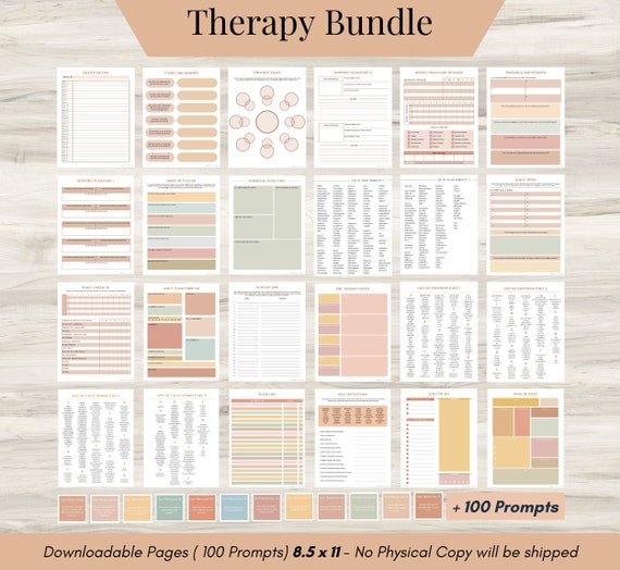 Therapy Journal Worksheets Digital Mental Health Pages Daily - Etsy