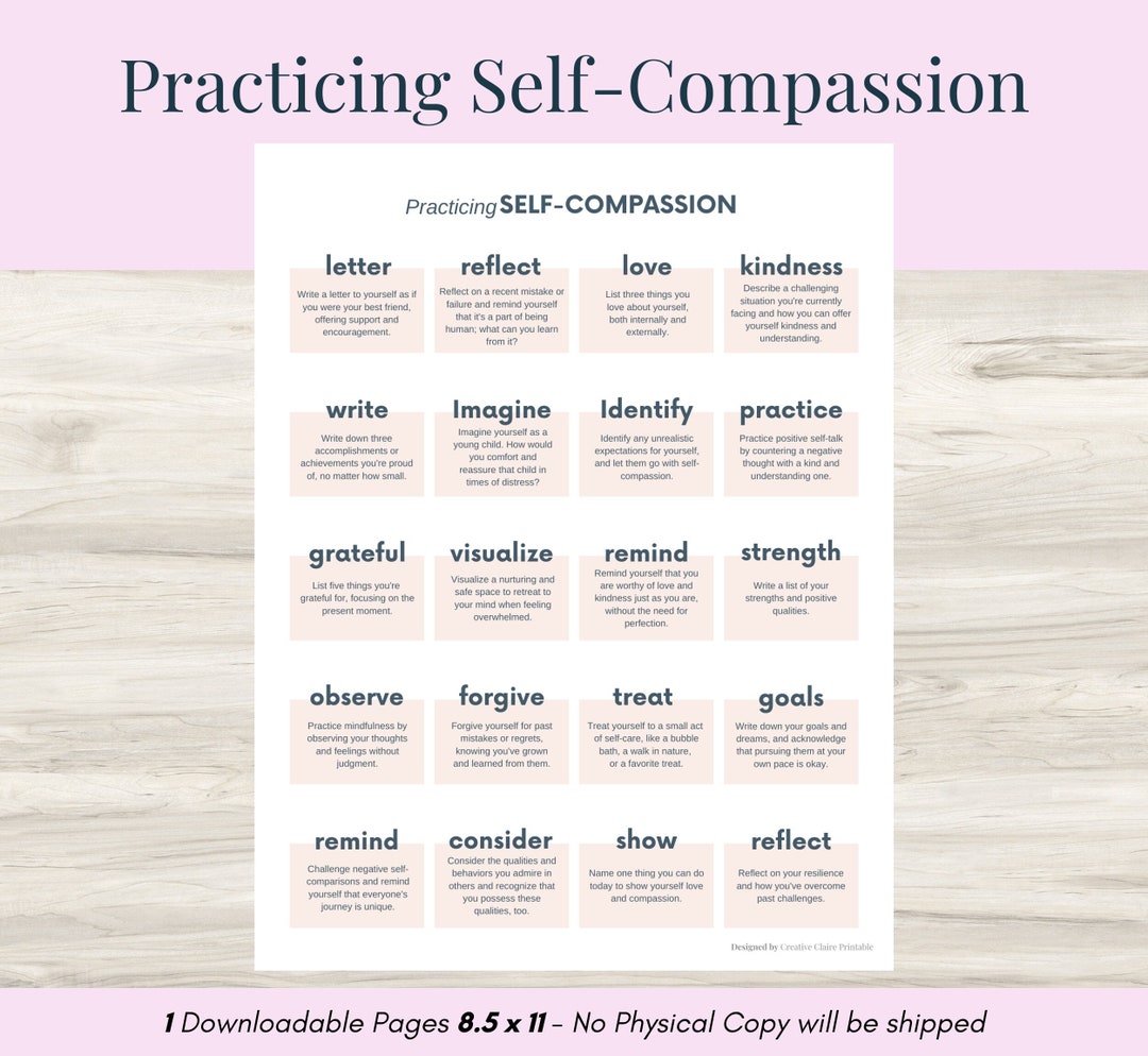 Methods of Practicing Self-compassion - A Comprehensive Overview Sheet ...