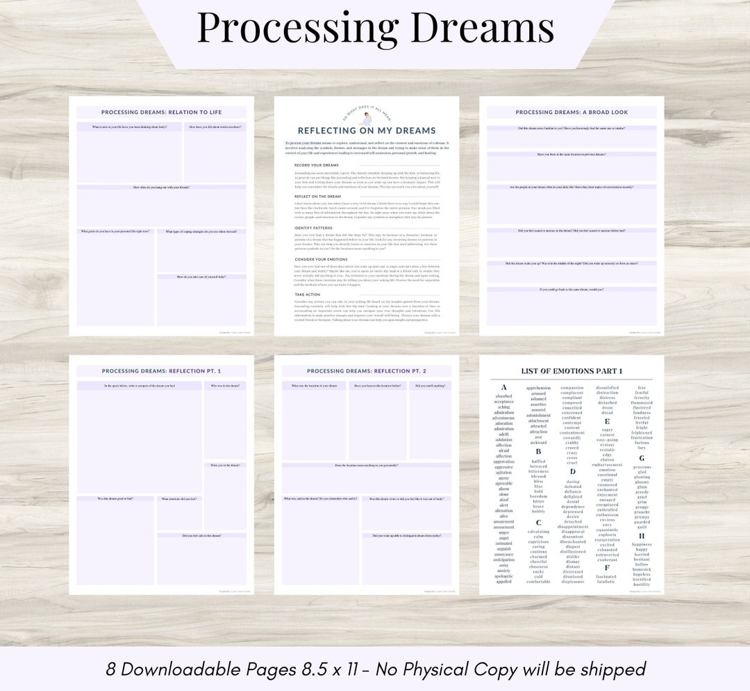 Processing Your Dreams, Trauma and Emotions, Sleep Hygiene Worksheets ...