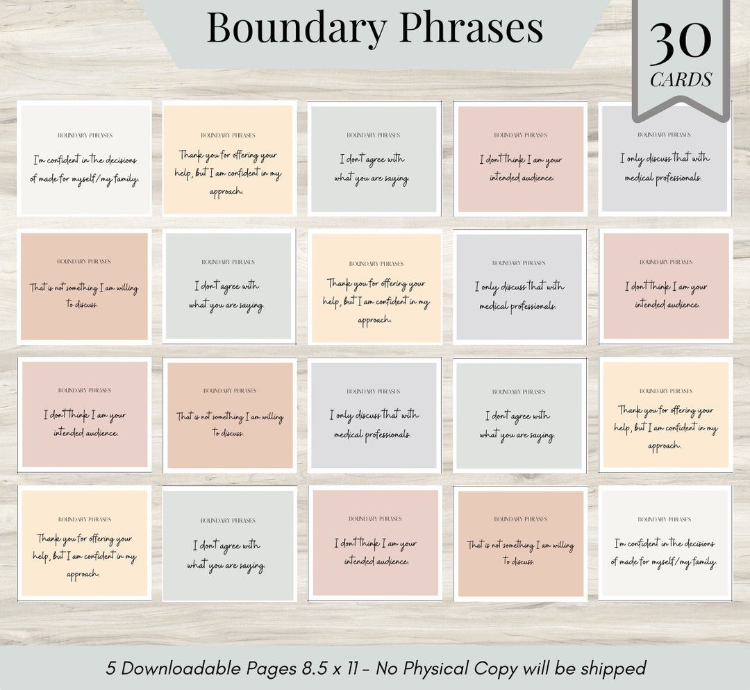30 Boundary Phrases, Boundaries Journal, Boundary Setting Tools ...