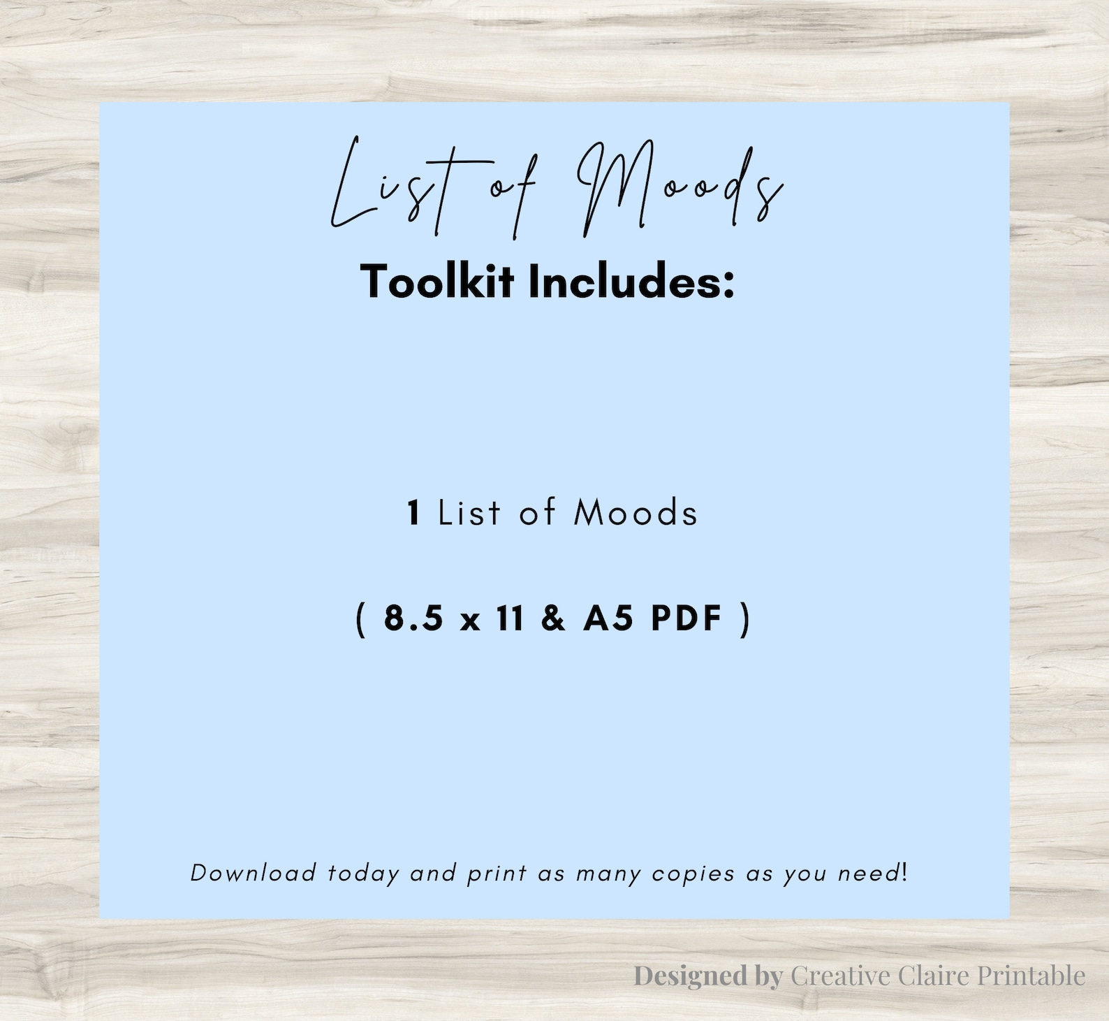 List of Mood Words, Emotion Words, Mood Tracker, Self-care Tracker, Daily Emotion, Daily Mood ...