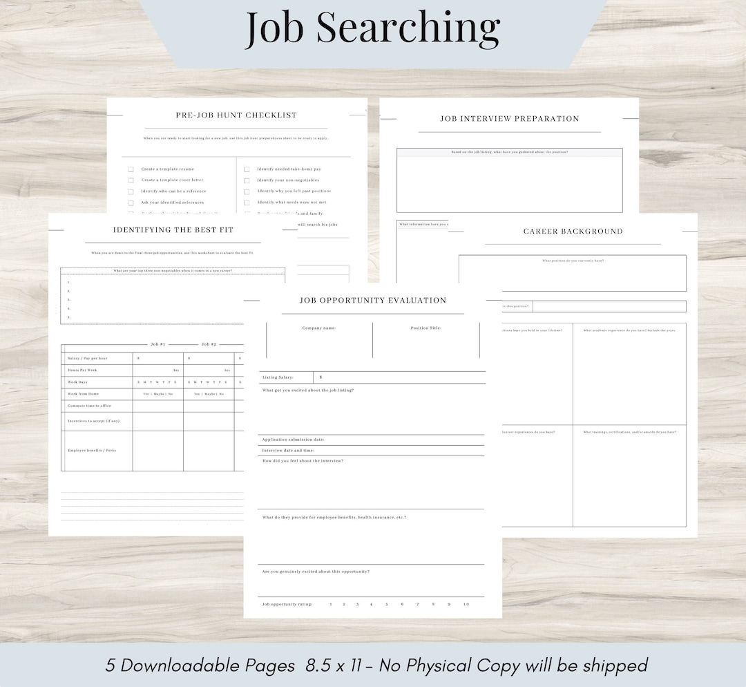 NEW Job Searching Planner, Job Interview Planner, Job Application ...