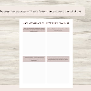 Non-negotiables in a Relationship, Relationship Worksheets, Couples ...