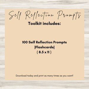 100 Self Reflective Journal Prompt Flashcards,, Mental Health Journal ...