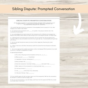 Sibling Dispute Processing Journal, Sibling Conflict, Family Conflict ...