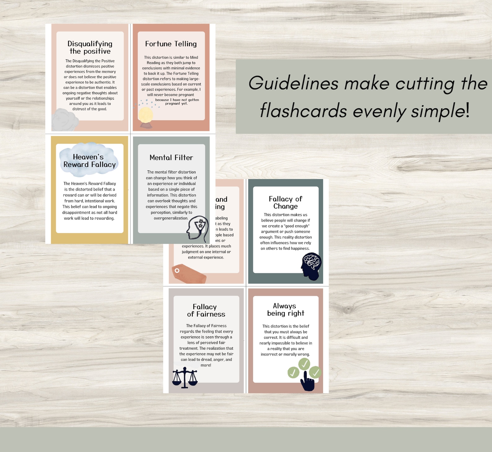 Cognitive Distortion Flash Cards CBT Cards Cognitive - Etsy