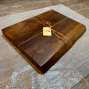 Walnut Live Edge Chopping Block - Thick Walnut Waney Edge Chopping ...