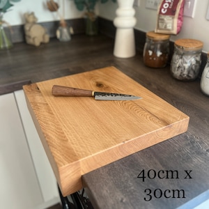XL Lipped Oak Chopping Block - Solid Oak Dough Board - Oak Counter ...